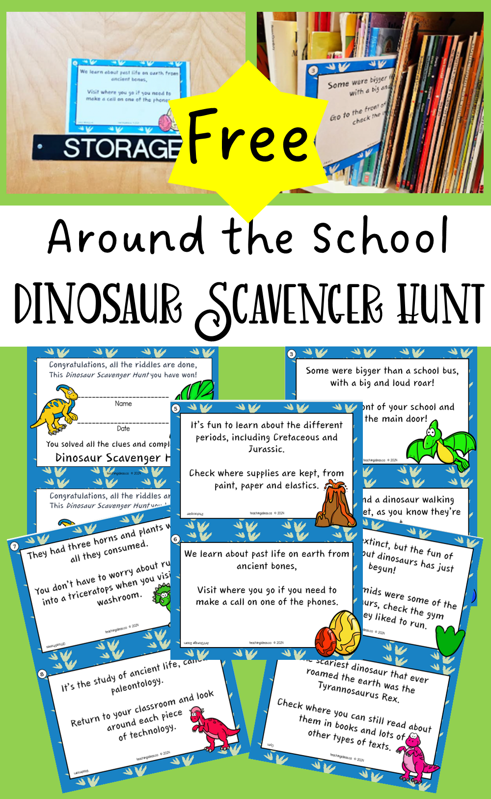 Free Dinosaur Scavenger Hunt for School - Play Learn Inspire