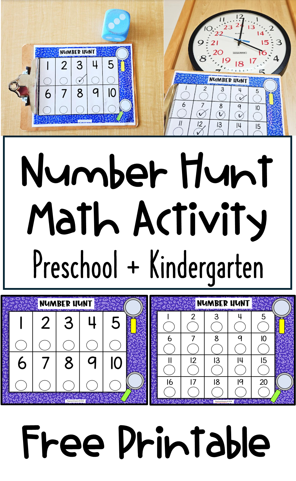 Math Number Hunt Activity (Free Worksheet) - Play Learn Inspire