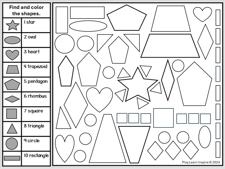Free Kindergarten Math Worksheet - Play Learn Inspire