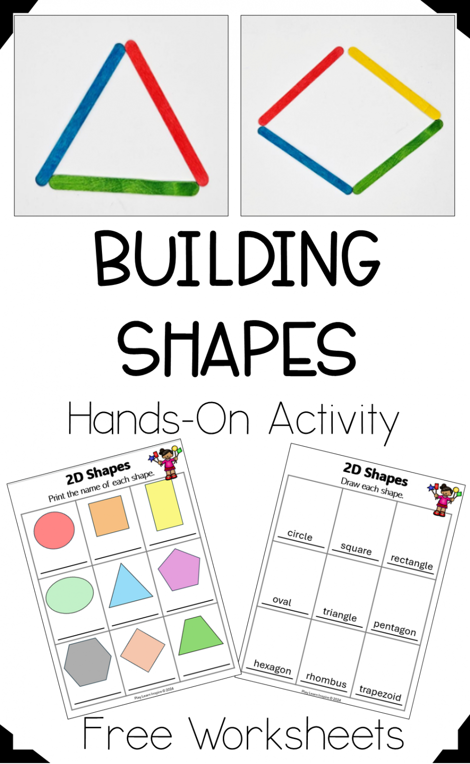 Making Shapes Activity for Kindergarten (Free Worksheet)