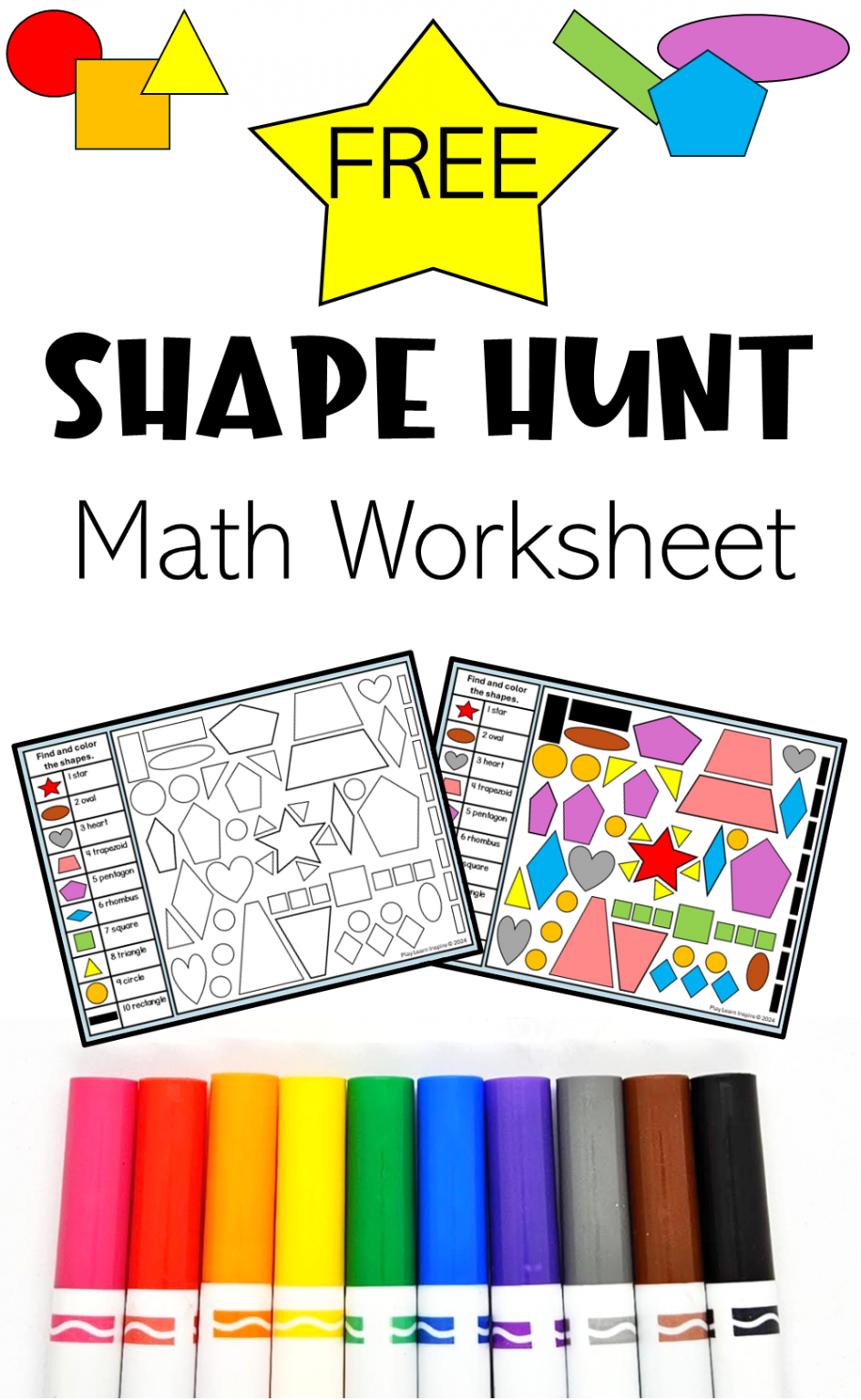 Free Kindergarten Math Worksheet - Play Learn Inspire