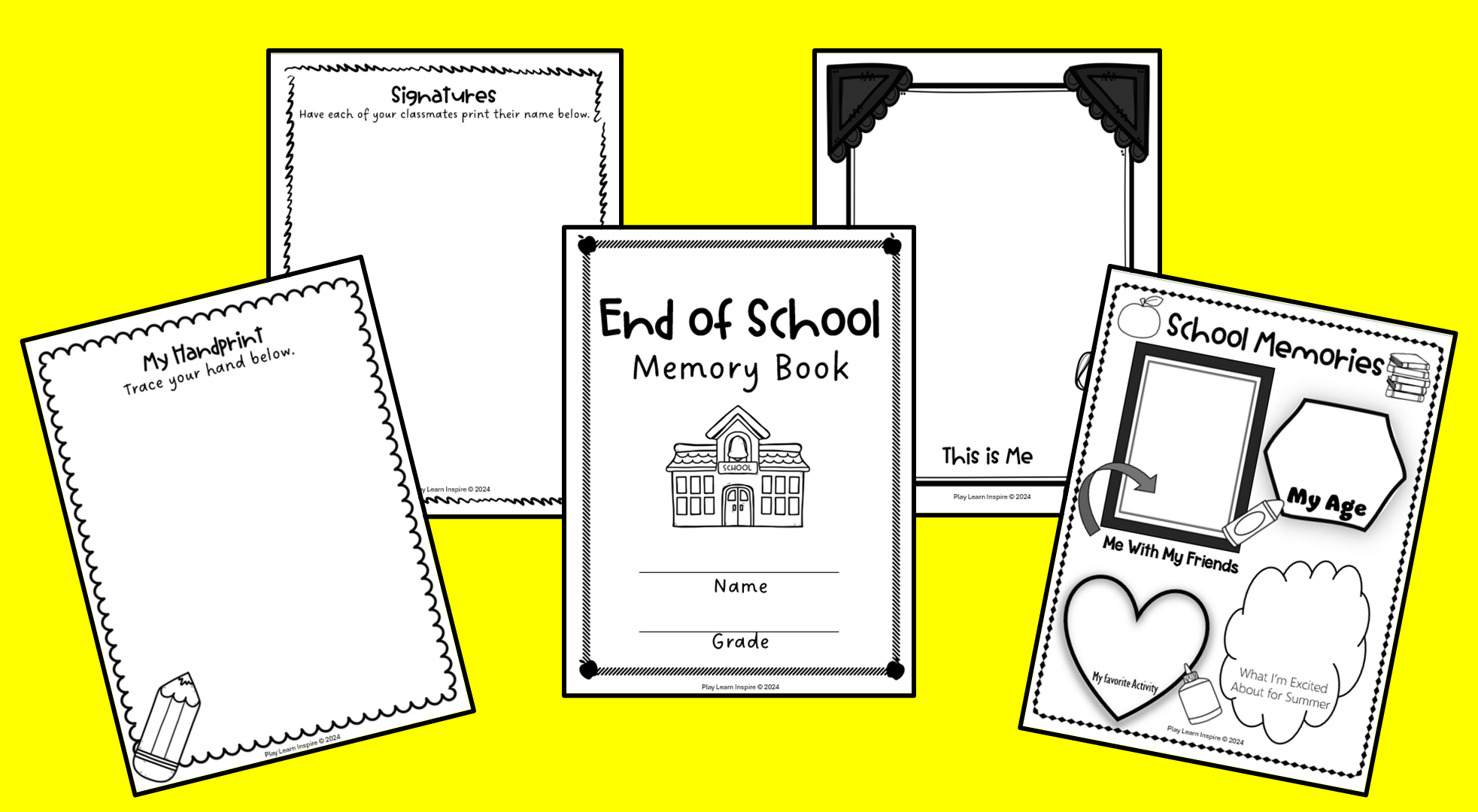 Free End of Year Memory Book for Kindergarten