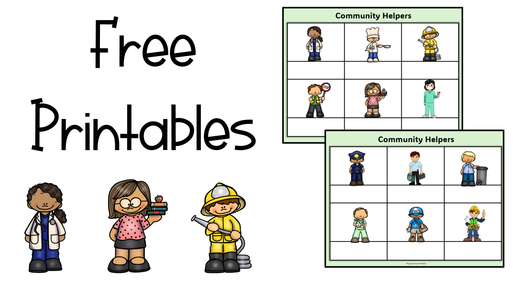 Free Community Helpers Name Worksheets - Play Learn Inspire