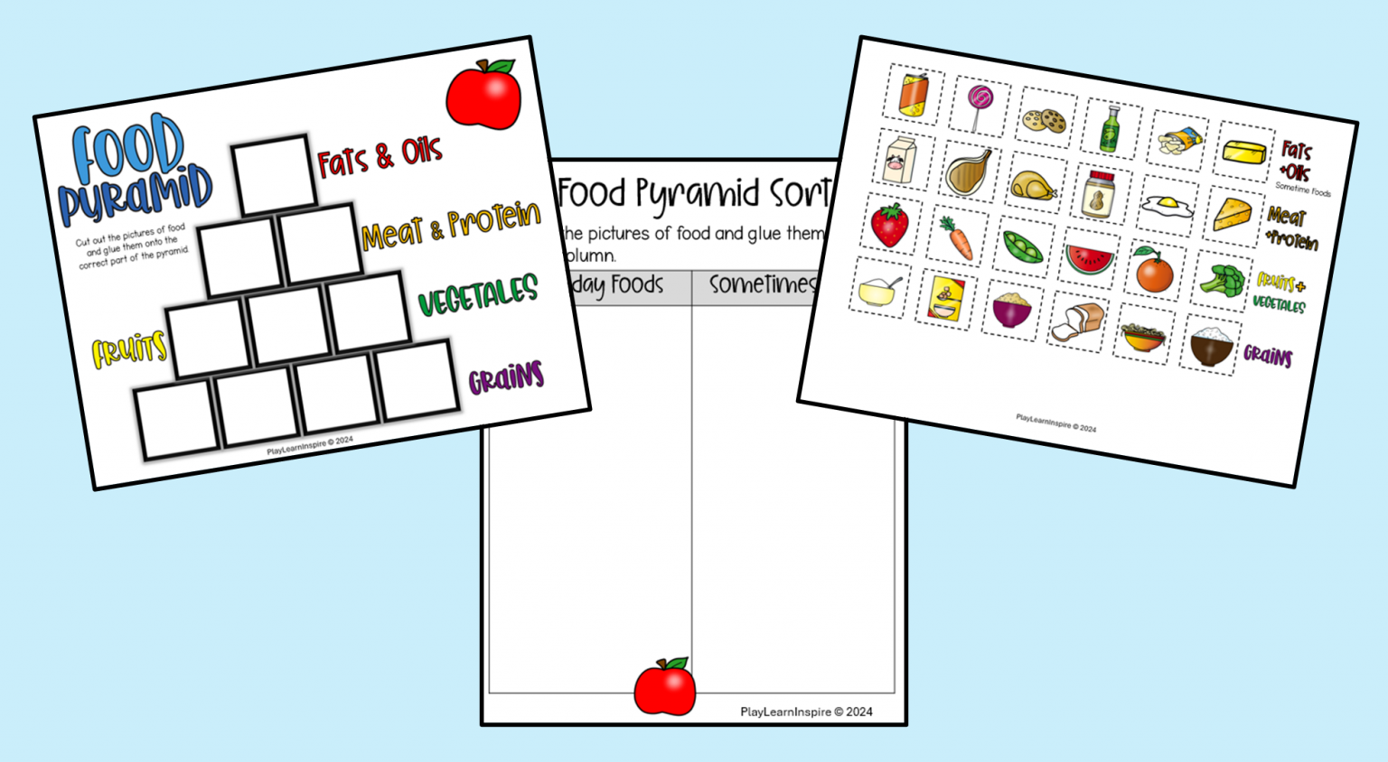 Free Food Pyramid for Kids Worksheet - Play Learn Inspire