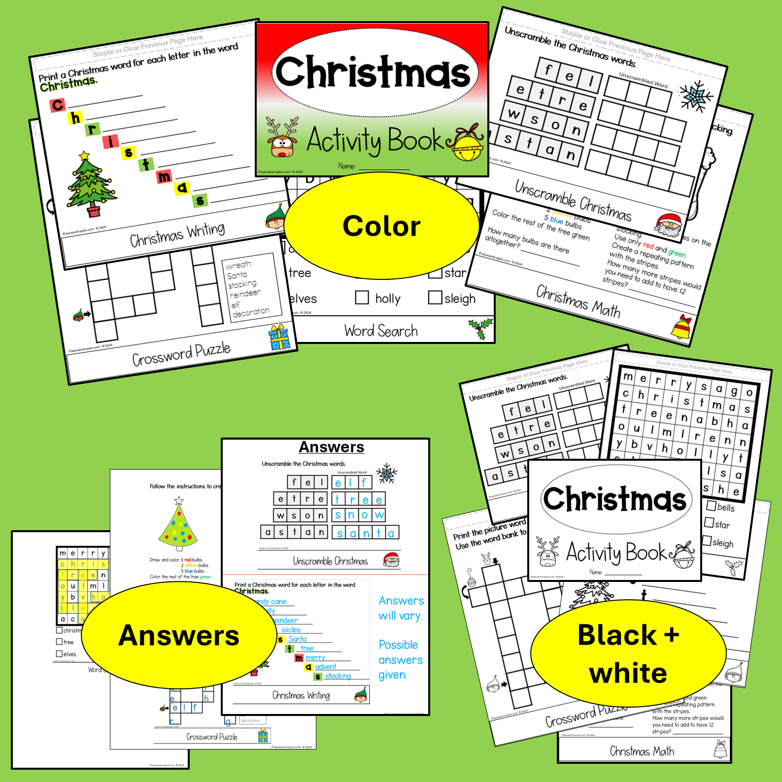 Free Christmas Activity Book Printable - Play Learn Inspire