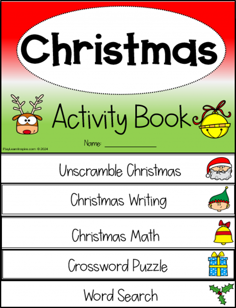 Free Christmas Activity Book Printable - Play Learn Inspire
