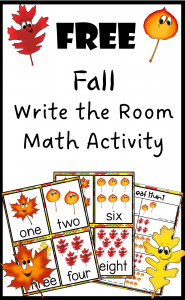 Free Fall Write the Room Math Activity - Play Learn Inspire