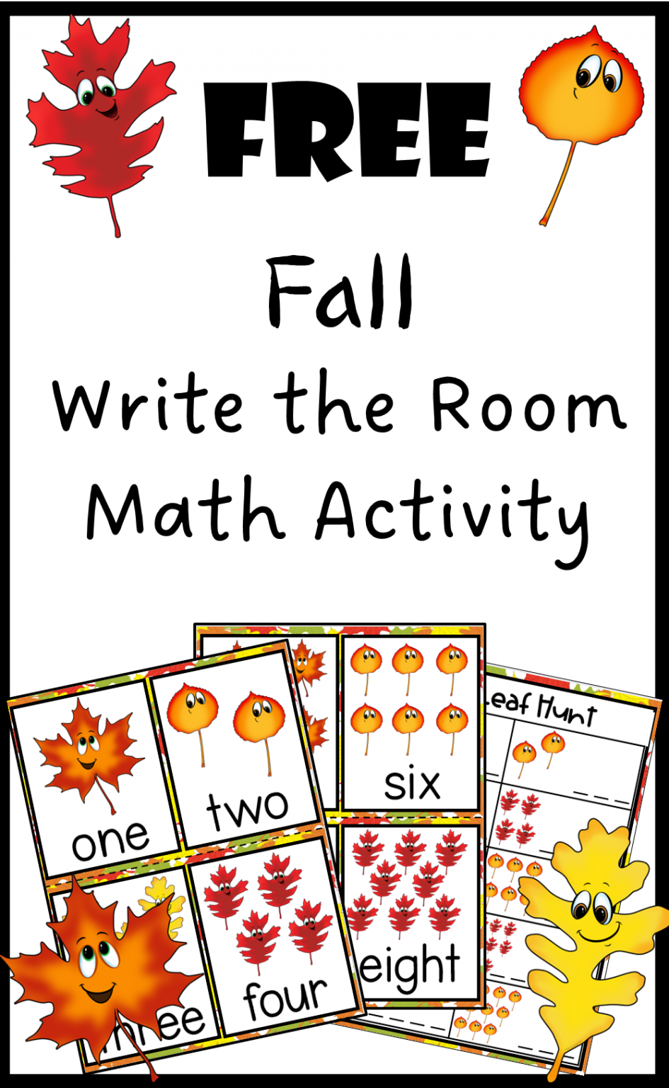 Free Fall Write the Room Math Activity - Play Learn Inspire