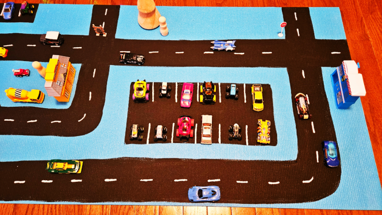 Easy DIY Car Play Mat - Play Learn Inspire