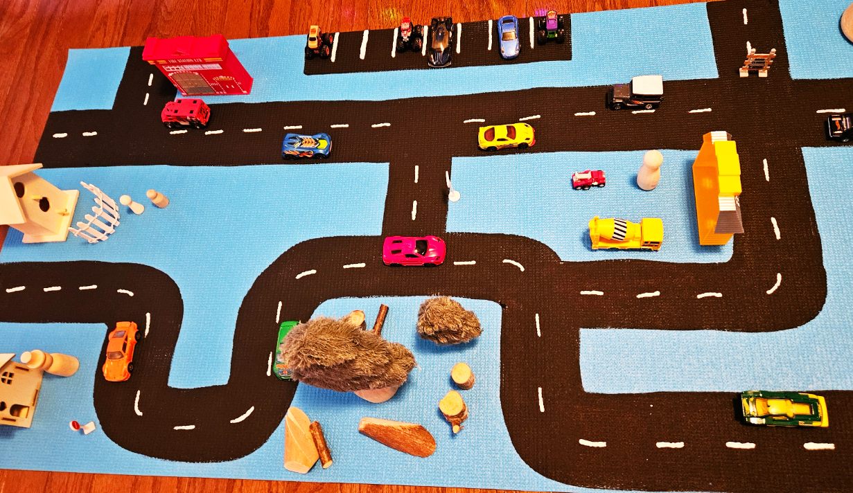 Easy DIY Car Play Mat - Play Learn Inspire