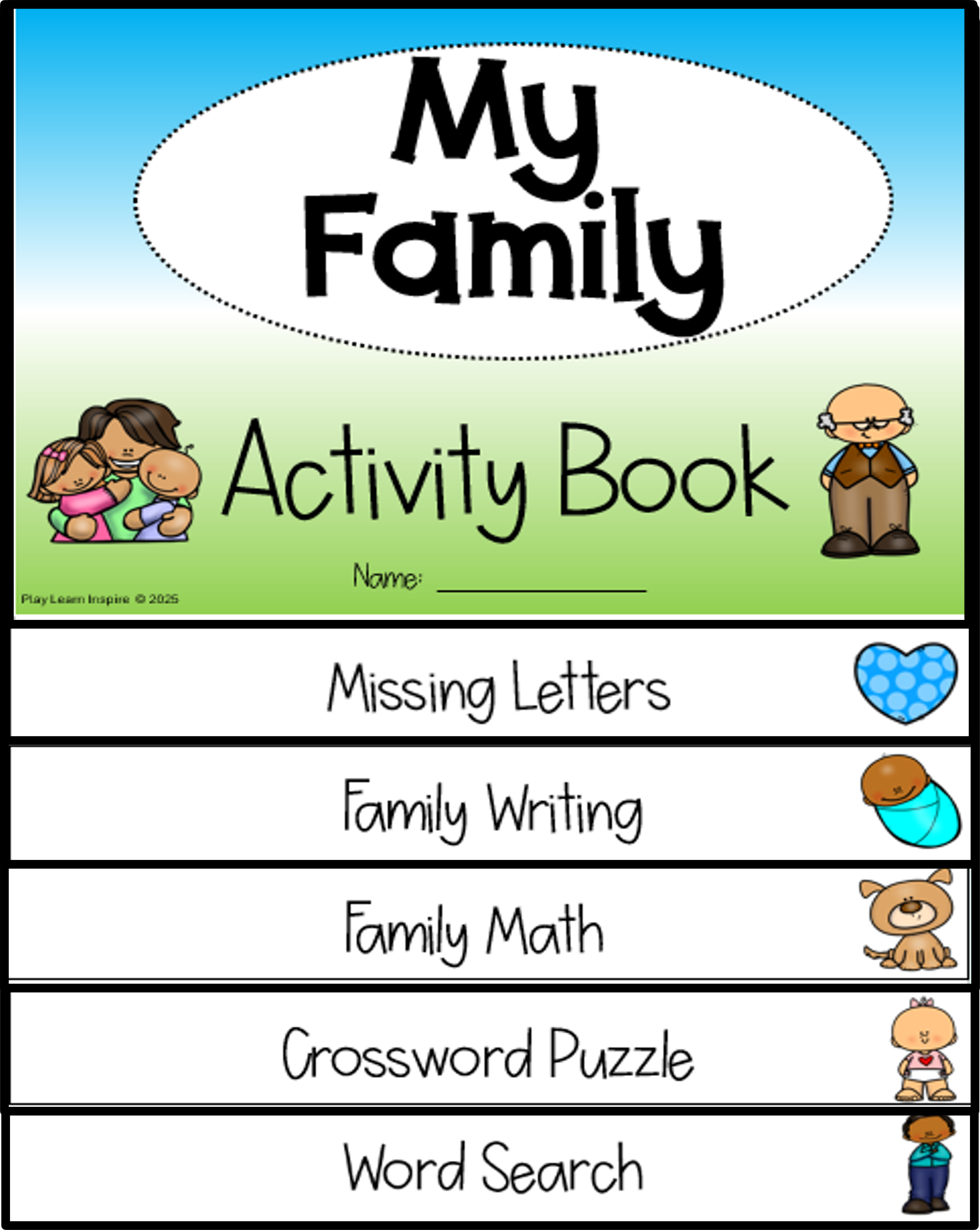 Free My Family Activity Book - Play Learn Inspire