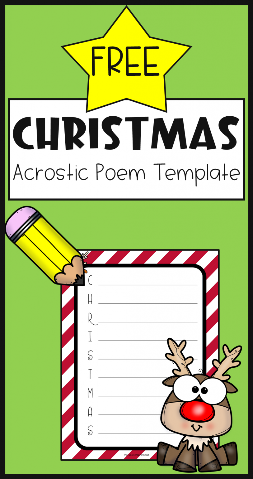 Free Christmas Acrostic Poem Template - Play Learn Inspire