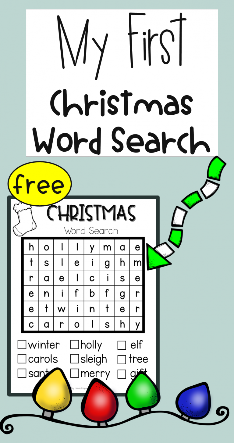 Free Christmas Word Search for Young Kids - Play Learn Inspire