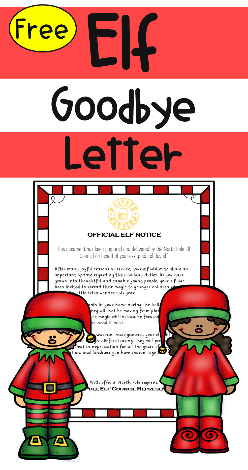 Free Elf Goodbye Letter - Play Learn Inspire